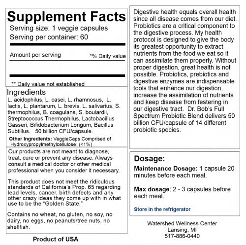 Full Spectrum Probiotic Blend 60 Capsules - watershedwellness